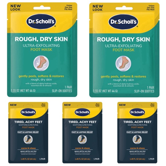 Dr. Scholl's | Bath & Body | 5 Dr Scholls Foot Masks Gently Peels Softens Skin Rough Dry Tired ...